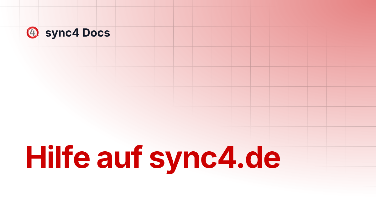 Hilfe auf sync4.de | sync4 Docs