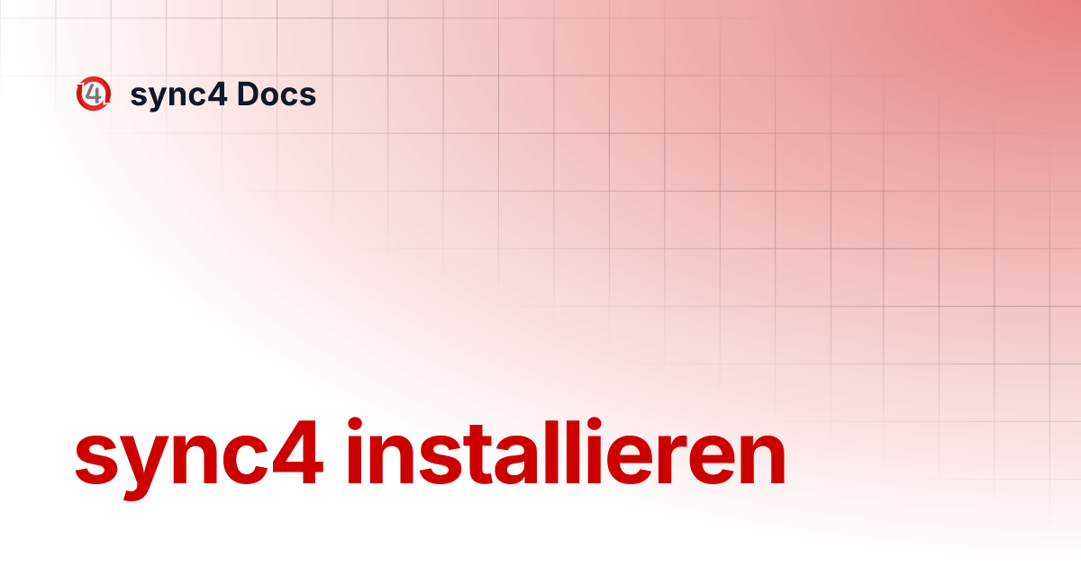 sync4 installieren | sync4 Docs